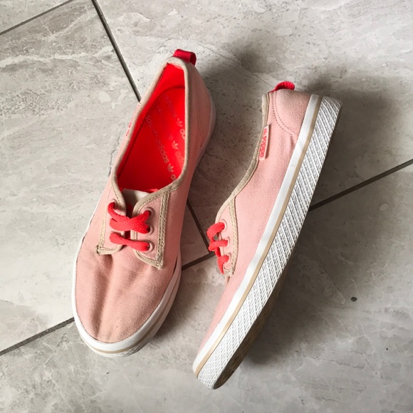 adidas | Shoes | Adidas Women Honey Plimsole Pink Tan Low Top Sneakers ...